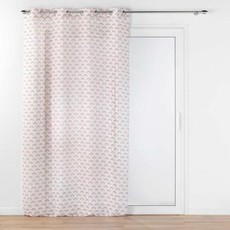 Douceur d'Intérieur Lorea Ösenvorhang, durchscheinend (140 x 240 cm), Marsala, metallisch bedruckter Sablé-Voile