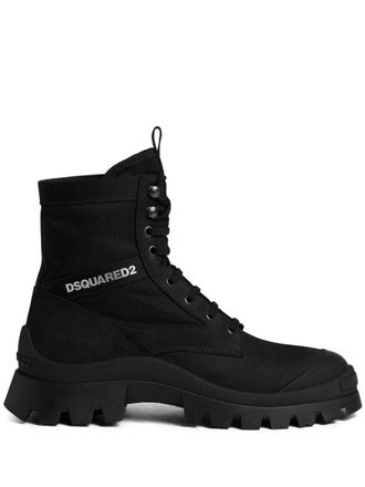 Dsquared2 bottines lac&eacute;es &agrave; logo imprim&eacute; - Noir