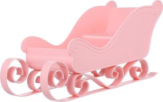 BESPORTBLE Weihnachtsschlitten Ornament aus Kunststoff Kompakte Kleiner Schlitten Dekoration In Rosa Festliche Weihnachtsbaum und Tisch Deko