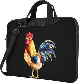 Generic Sac pour ordinateur portable de 15,6 pouces avec bandouli&egrave;re - Motif coq mignon - Housse de protection antichoc pour ordinateur portable - Pour homme 