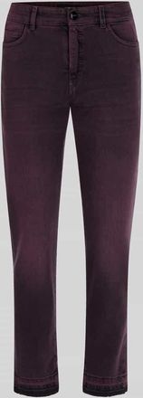 Marc Cain High Waist Straight Fit Jeans mit Fransensaum