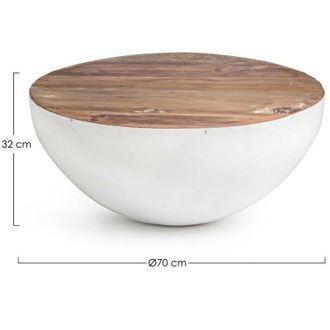 BIZZOTTO Bizzotto - Table basse moderne en bois blanc Lancaster