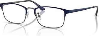 Ray-Ban Rb8772d Optics Titanium Dark Blue On Gunmetal Fassung Klar Glas Polarisiert 56-18