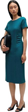 HUGO BOSS Midikleid f&uuml;r Damen, Rundhalsausschnitt, kurz&auml;rmlig (Gr&uuml;n)