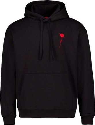 HUGO BOSS Herren Pullover schwarz Baumwolle unifarben
