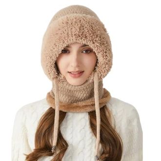 Generic &Eacute;charpe &agrave; capuche - Couvre-visage chaud, chapeaux dhiver pour femme, couvre-visage chaud dhiver et cache-cou pour activit&eacute;s de plein air, bonnet avec 