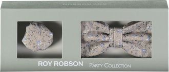 Roy Robson Set aus Fliege und Einstecktuch mit floralem Muster in