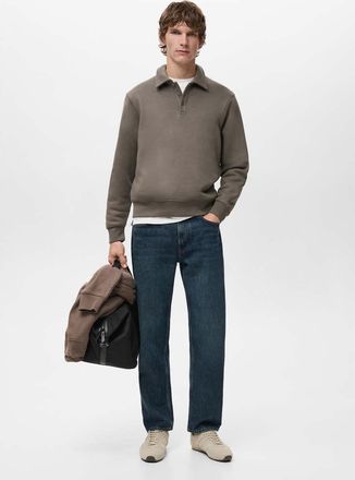 Mango Sweat-shirt polo regular-fit marron moyen - Homme - XS - MANGO MAN