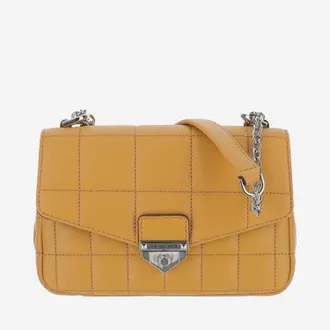 Michael Kors Womens Soho Small Shoulder Bag Beige Lambskin