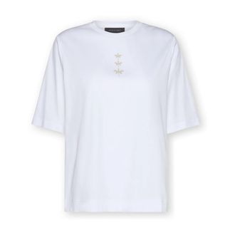 Elena Miro Dragonfly-Applikation Baumwoll-T-Shirt - - Tops - Damen - Wei&szlig; - 2XL