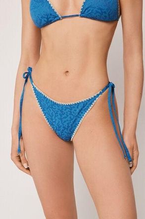 Calzedonia Brazilian-bikinihose Mit Schmalen B&auml;ndchen Sea Corals Blau