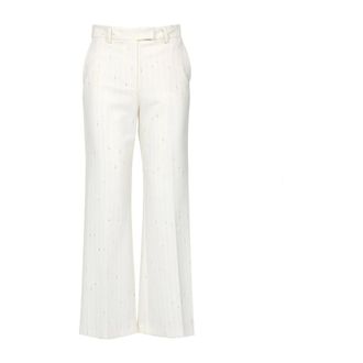 Simona Corsellini Weite Bein Wollmischung Hose - - Trousers - Damen - Wei&szlig; - S