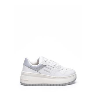 Tommy Jeans Femme, Chaussures, Blanc, Taille: 36 EU Retro Basket Flatform Patent
