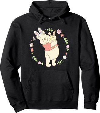 Disney Winnie the Pooh Easter Bunny Hug Pastel Spring Flower Pullover Hoodie