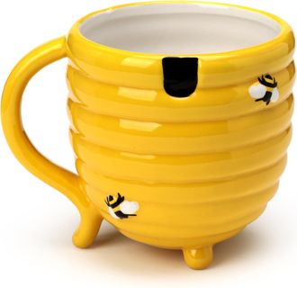 Puckator Beehive kopfüber Keramik-Tasse in Form eines Tee- und Kaffeebechers - lustige Wohnaccessoires - niedliche Geschenke für Freundin - große Tassen für Mä