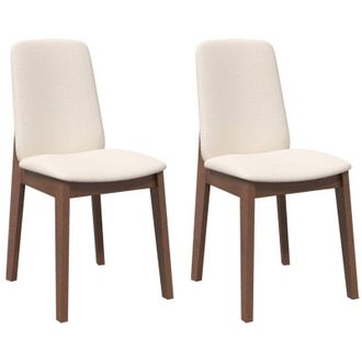 vidaXL Chaises &agrave; manger coussins 2 pcs marron bois massif caoutchouc vidaXL