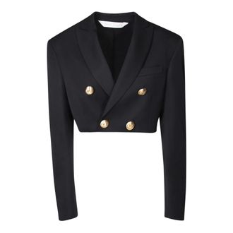 Palm Angels Femme, Vestes, Noir, Taille: 34 FR Crop Blazer