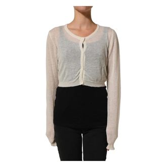 Ermanno Scervino Strick-Cardigan aus Wolle- Cropped - - Knitwear - Damen - Beige - XL