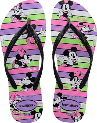 Havaianas Slim Disney Stylish, bequeme, leichte und stilvolle Badelatschen, Disney-Designs, schmale Riemen und rutschfeste Sohle, Damen