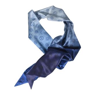 Giorgio Armani Seiden-Satintuch mit Monogramm-Print - - Accessories - Herren - Blau - ONE SIZE