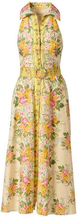 Adrianna Papell Sommerkleid Printed Cotton Midi Verspieltes Maxikleid aus Baumwolle mit Blumenmuster