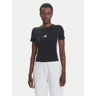 adidas T-Shirt Essentials 3-Stripes JC8325 Schwarz Slim Fit