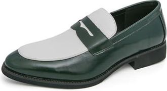 Minitoo Mocassins à enfiler pour homme avec boucle - Mocassins dété décontractés, Y87212 Blanc Vert, 41 EU