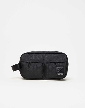 Calvin Klein Utility-Kulturbeutel in Schwarz mit Emblem