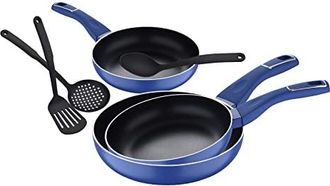 San Ignacio SG-6862 SET 3PC FRYPANS (20+24+28CM) W/3PC TOOL PRESSED ALUMINIUM IND BLUE SG Antihaftende Bratpfannen, blau