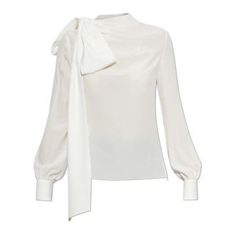 Alexander McQueen Seidenbluse mit Schleife - - Blouses & Shirts - Damen - Wei&szlig; - M