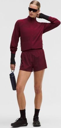 lululemon Short fendu taille haute Rayures pour Femmes - 8 cm - Burgundy/Bleu - Taille 2XS