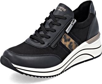 Remonte Damen Low-Top Sneaker D0700, Frauen Halbschuhe,lose Einlage,wasserabweisend,remonteTEX,Freizeit,sportlich,straßenschuhe,schwarz Kombi (04),38 EU