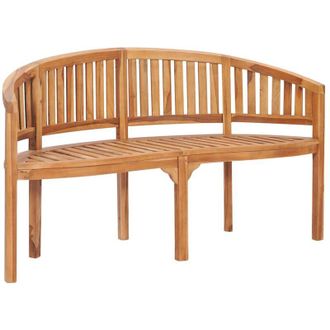 vidaXL Banc de jardin en forme de banane 151 cm Teck solide vidaXL