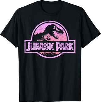 Jurassic Park Retro Neon Pink Logo T-Shirt