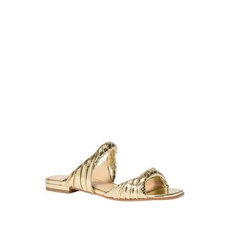 Michael Kors Sandale en cuir m&eacute;tallis&eacute; et gaufr&eacute; &agrave; motif de serpent