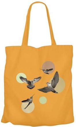 Fabulous Tote Bag Sac Shopping en Toile Orange - Lenvol des Oiseaux Collage Art Surr&eacute;alisme - 10 L