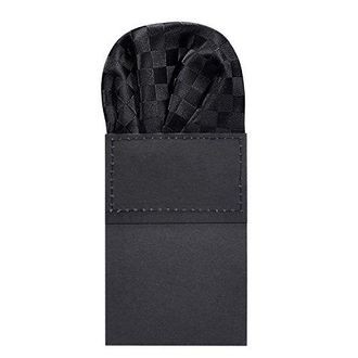 DonDon homme Pochette de costume pliée pour look parfait Noir à carreaux