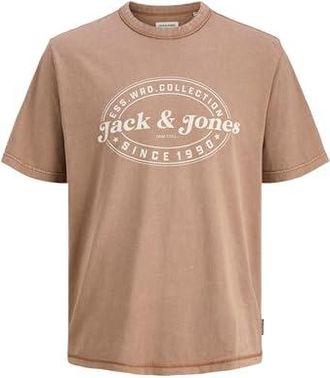 Jack & Jones Jjedover T-Shirt imprim&eacute; SS Crew Neck, Robe de Lune., XL