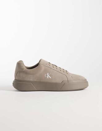 Calvin Klein Jeans - Baskets en daim avec semelle cuvette chunky - Kaki-Vert