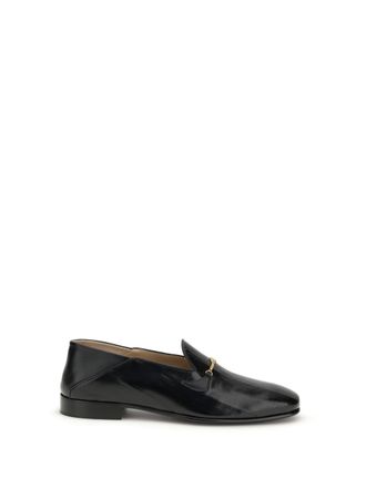Valentino Garavani Mens Loafers Jiggie Black Eel Skin Upper Atlantic Hagfish