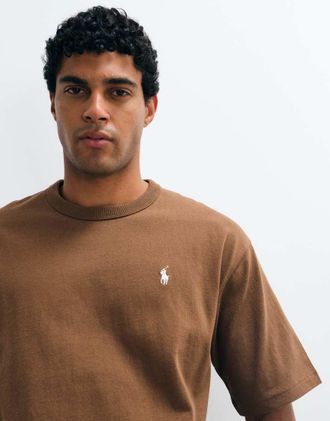 Polo Ralph Lauren t-shirt coupe relaxed avec logo icon en marron