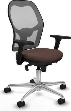 Piqueras y Crespo Drehstuhl mit 3D-Armlehnen, h&ouml;henverstellbare Lendenwirbelst&uuml;tze, ausgestattet mit 5 Positionen und eingespritztem Schaum. 65 mm Nylon-Rollen. Grau/Du