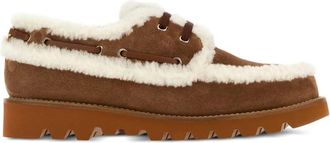 Valentino Garavani Shearling-trimmed Suede Loafers