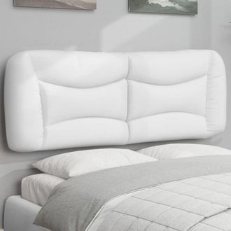 vidaXL Kopfteil-Kissen Hvar Wei&szlig; 120 cm Kunstleder Vidaxl