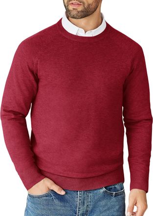 Coofandy Pullover Herren Strickpullover Langarm Business Casual Pullover Arbeitspullover Langarm Herrenpullover Männer Pulli Rostrot 3XL