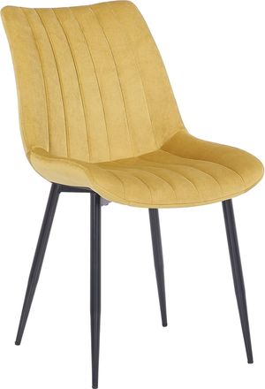 Clp Stuhl Rahden Samt I Polsterstuhl Mit Gestepptem Sitz I Lehnstuhl Mit Schwarzem Gestell Mit Einer Sitzhöhe Von 46 cm, Farbe:gelb