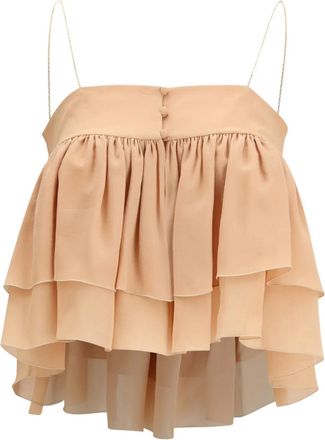 Chloé ruffled chain strap top - Tons neutres