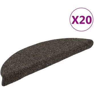 vidaXL Vidaxl - Tapis descalier autocollants 20 pi&egrave;ces 56 x 17 x 3 cm Anthracite Demi-rond
