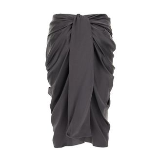 Chlo&eacute; Drapierter Seiden-Midirock - - Skirts - Damen - Schwarzk - M