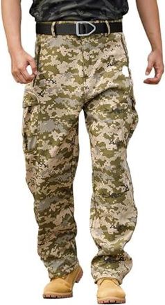 Generic Pantalon de travail stretch pour homme - Coupe droite - Pantalon de jogging - Camouflage - R&eacute;sistant &agrave; lusure - Pantalon de trekking - Pantalon foncti